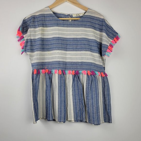 Andree | Tops | Andree By Unit Multi Colored Top With Tassles Size ...